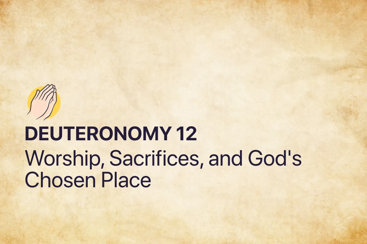 Deuteronomy 12: Worship, Sacrifices, and God's Chosen Place