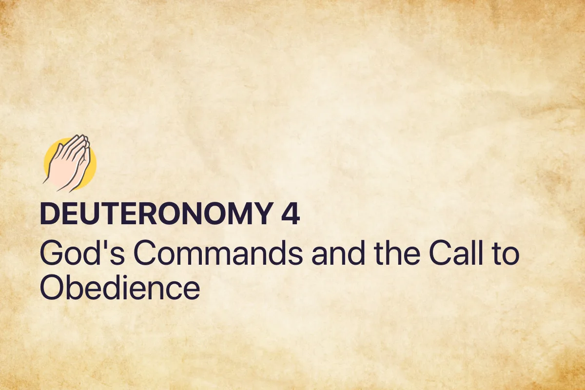 Deuteronomy 4: God's Commands and the Call to Obedience