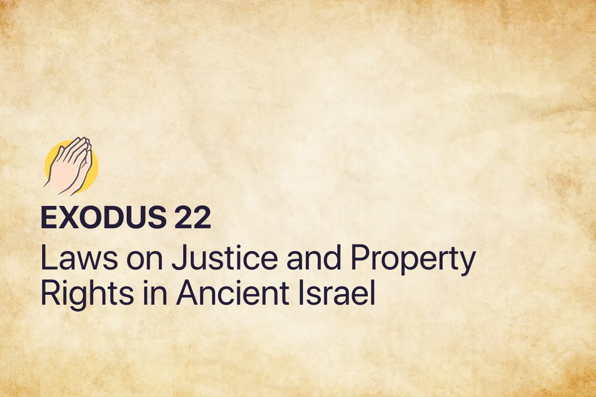 Exodus 22: Laws on Justice and Property Rights in Ancient Israel