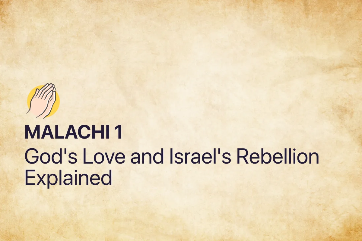 Malachi 1: God's Love and Israel's Rebellion Explained