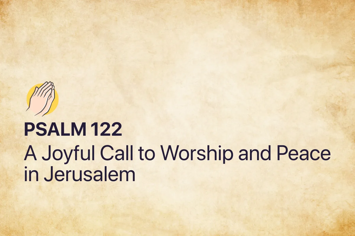 Psalm 122: A Joyful Call to Worship and Peace in Jerusalem
