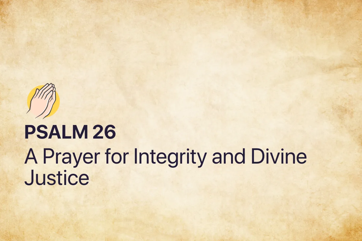 Psalm 26: A Prayer for Integrity and Divine Justice
